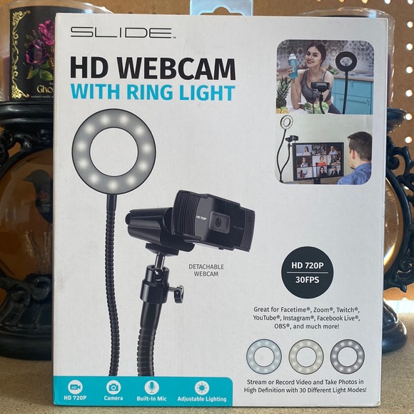 Slide | Cameras, Photo & Video | Hd Webcam With Ring Light | Poshmark